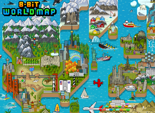 8-Bit World Map / Walter Newton - Projects - Debut Art