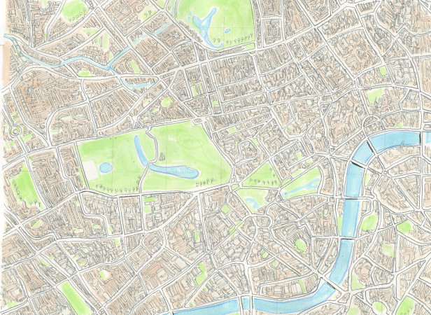 Ariel London Map / Jane Webster - Projects - Debut Art